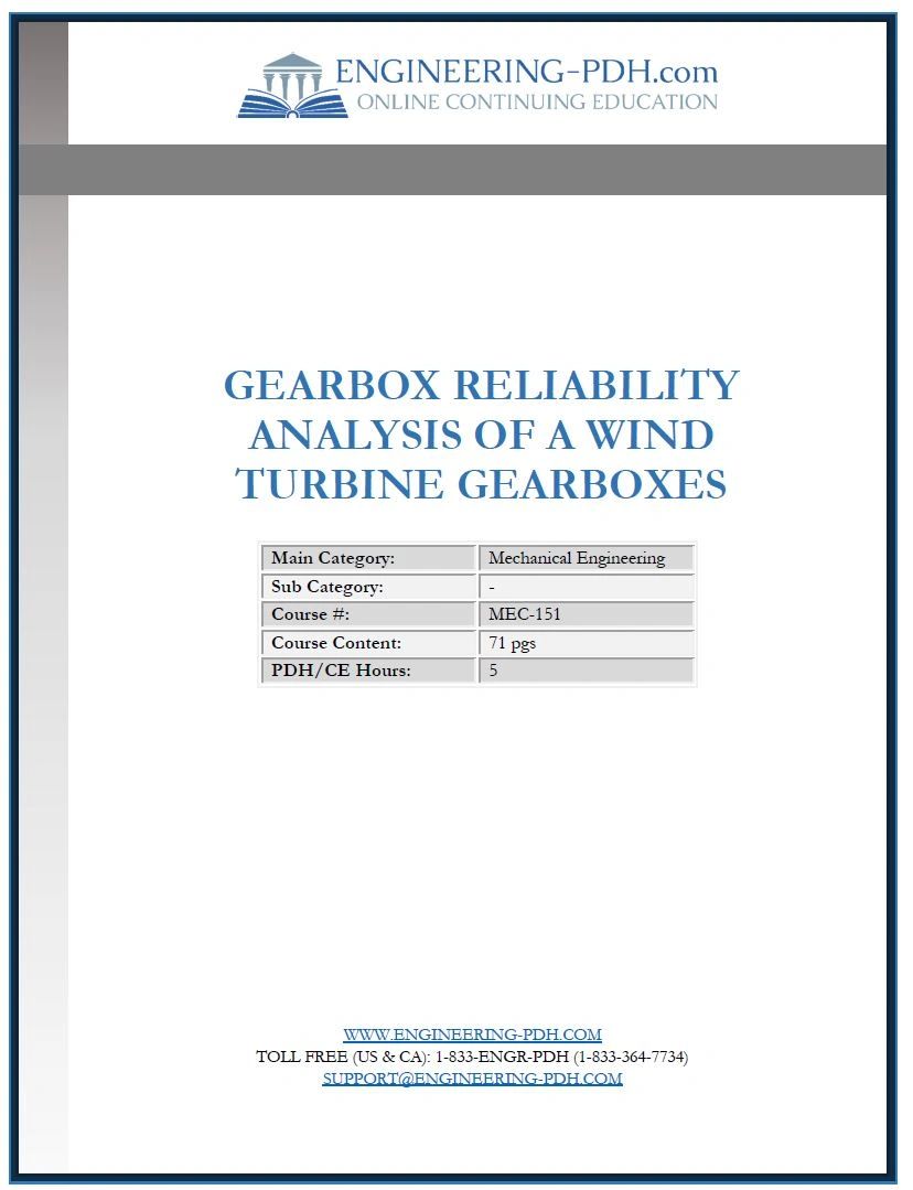 MEC-151 (5 Hrs) - Gearbox Reliability Analysis of a Wind Turbine Gearboxes